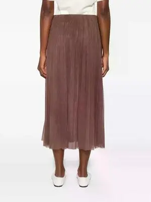BETTY BARCLAY Pleated Mesh Midi Skirt