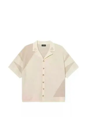 DON'T WASTE CULTURE Helviane Embroidered-collar Shirt - Neutrals