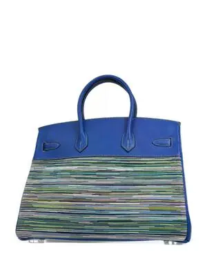 Hermès 2002 Birkin 35 Vibrato Tote Bag - Blue