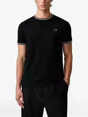 Fred Perry Logo-embroidered T-shirt - Black