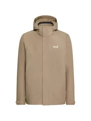 JACK WOLFSKIN Hooded Zip-up Jacket - Brown