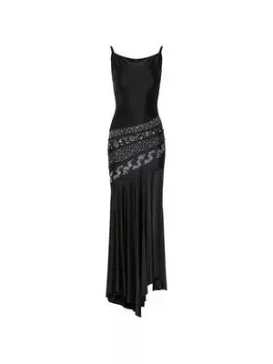Rabanne Crystal-embellished Asymmetric Dress - Black