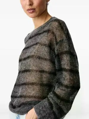 MOS MOSH Striped Semi-sheer Sweater