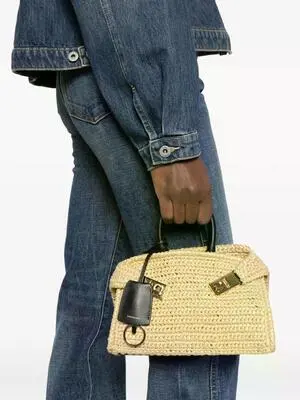 FERRAGAMO Mini Hug Woven Tote Bag - Neutrals