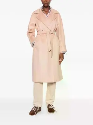 Max Mara Belted Double-breasted Coat - Pink