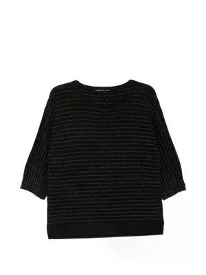 BETTY BARCLAY Metallic-stripe Sweater - Black