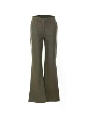 RUE DU BAC Grained Flared Trousers - Green