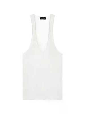 Giorgio Armani Fine-knit V-neck Tank Top - White
