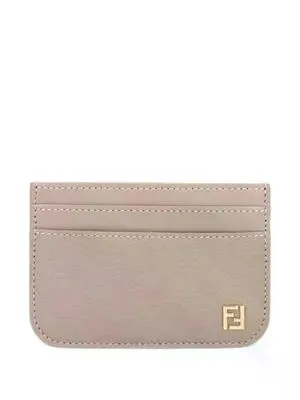 Fendi Ff Dove-gray Leather Card Case - Neutrals