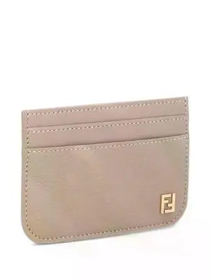 Fendi Ff Dove-gray Leather Card Case