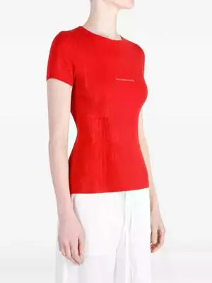 Alexander Wang Jacquard Logo Short Sleeve Crew-neck Top