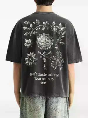 DON'T WASTE CULTURE Graphic-print Crew-neck T-shirt