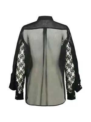 Comme Des Garçons Lace-panel Sheer Shirt