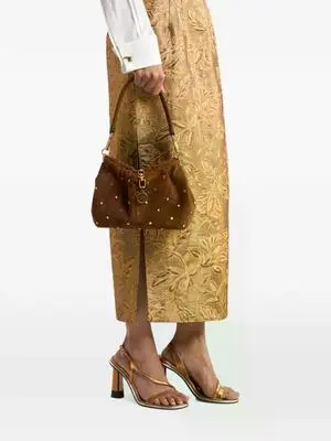 Etro Small Vela Blossom Bag In Suede With Jewel Studs
