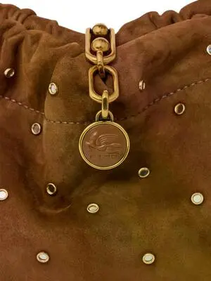 Etro Small Vela Blossom Bag In Suede With Jewel Studs