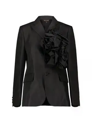 Comme Des Garçons Ruffled Single-breasted Blazer - Black