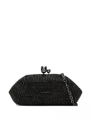 Karl Lagerfeld K/bisous Rhinestone Crossbody Bag - Black