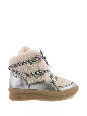 TORAL SHOES Gstaad Shearling-panel Boots - Silver