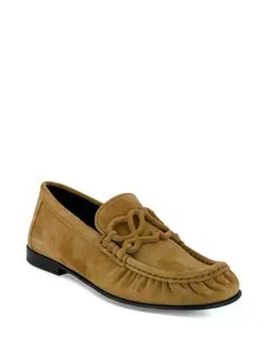 Loewe Double L Loafers In Suede Calfskin