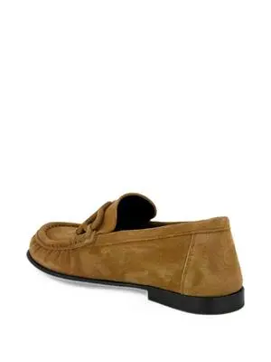 Loewe Double L Loafers In Suede Calfskin