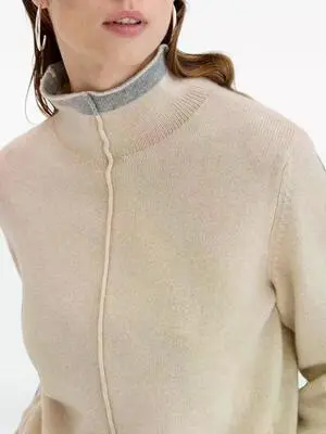 BIANCALANCIA High-neck Panelled Sweater - Neutrals