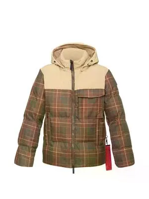 AFTER/LABEL Check-pattern Hooded Jacket - Brown