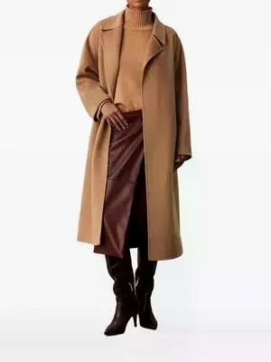 Calvin Klein Belted Notch-lapel Coat - Brown