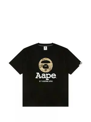 AAPE BY *A BATHING APE Moonface Logo-print T-shirt - Black