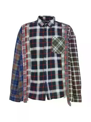 Needles Patchwork Flannel Shirt - Blue