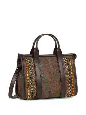Etro Mini Arnica Top-handle With Studs - Brown