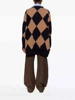 Laboratorio Capri Argyle-intarsia Oversized Cardigan