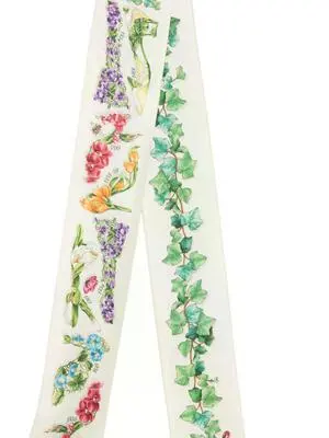 FERRAGAMO Floral-print Silk Scarf - Black