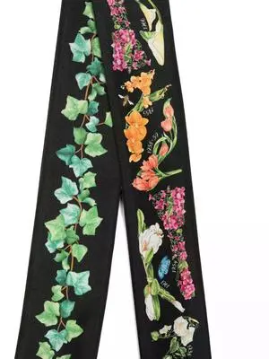 FERRAGAMO Floral-print Silk Scarf - Black