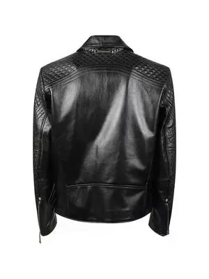 John Richmond Quilted-detail Leather Jacket