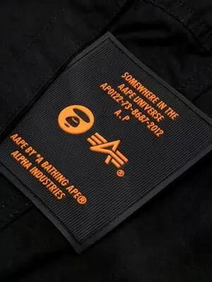 AAPE BY *A BATHING APE X Alpha Industries Logo-patch Straight-leg Trousers