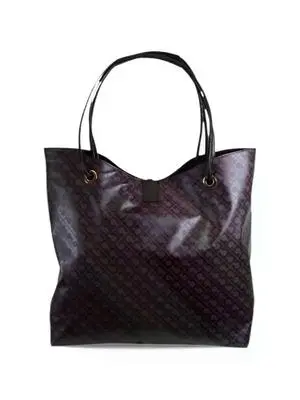GHERARDINI Monogram-print Logo-plaque Shoulder Bag - Purple