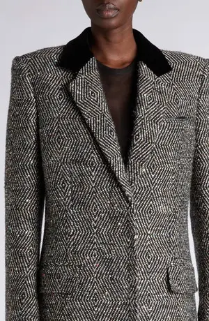 TOM FORD Sequin Tweed Boyfriend Coat