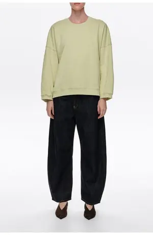 Bimba Y Lola Straight Fit Sweatshirt With Topstitching Lime