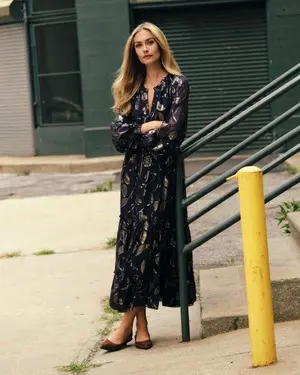 CARTOLINA Radcliff Foil Detail Maxi Dress