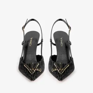VINCI LEATHER SHOES The Luna Leather Slingback Sandal
