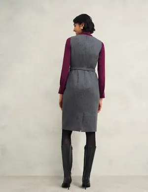 HOBBS LONDON Elsie Wool Blend Belted Shift Dress