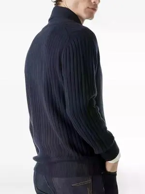 Corneliani Ribbed Shawl-collar Cardigan