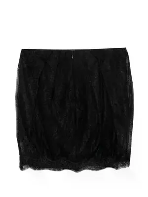 Blumarine Lace-overlay Gathered Mini Skirt