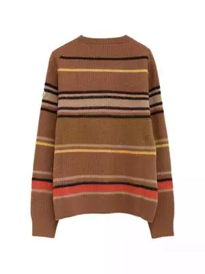 Moncler Striped Wool Jumper - Brown