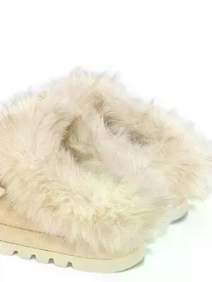 NAKED WOLFE Harlow Faux-fur Suede Slippers