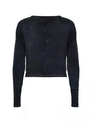 Issey Miyake Pleated Cardigan - Black