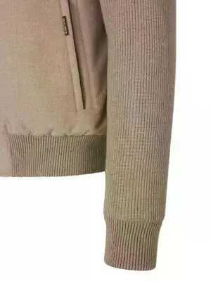MOORER Levion Ribbed-knit Panelled Jacket