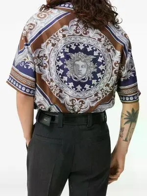 Versace Printed Silk Twill Regular Shirt