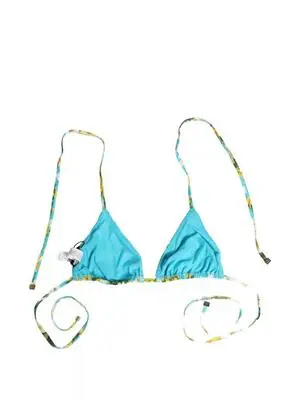 Dolce & Gabbana Floral-print Halterneck Bikini Top - Blue