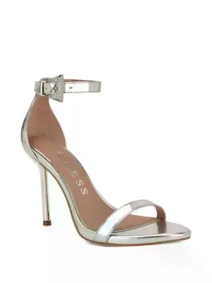 Guess Embellished-buckle Metallic Sandals - Silver